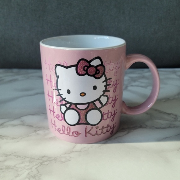 Hello Kitty | Dining | New Pink Glitter Hello Kitty Mug | Poshmark